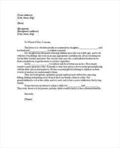 Printable Adoption Reference Letter Template