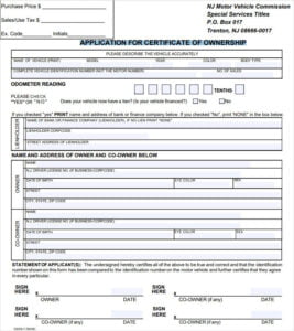 Printable Certificate of Ownership Template