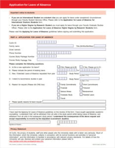 Printable Leave Application Form