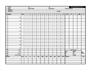 Printable Baseball Scoresheet Template