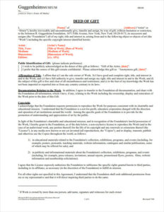 Printable Deed of Gift Form