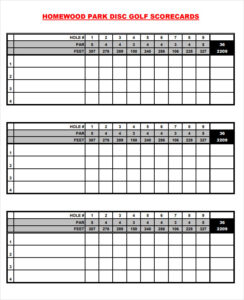 Printable Golf Scorecard Template