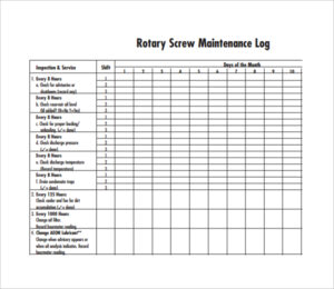 Office Maintenance Log Template