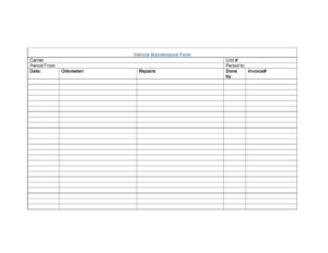 Office Maintenance Log Template