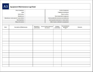 Office Maintenance Log Template
