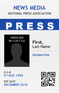 Printable Press Pass Template
