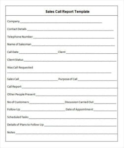 Sales Call Report Template