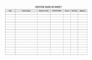 Building Visitor Sign-in Sheet Template