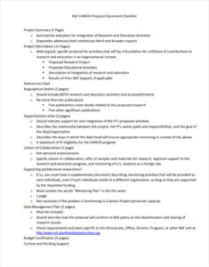 Printable Proposal Checklist Template