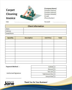 Printable Carpet Cleaning Invoice Template