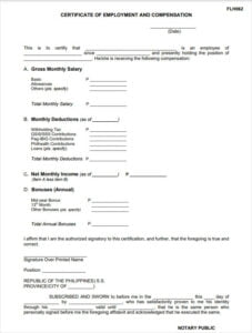 Printable Certificate of Employment Template