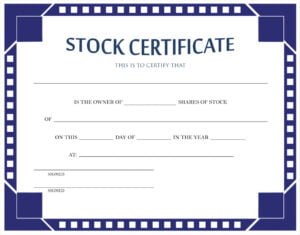 Printable Stock Certificate Template