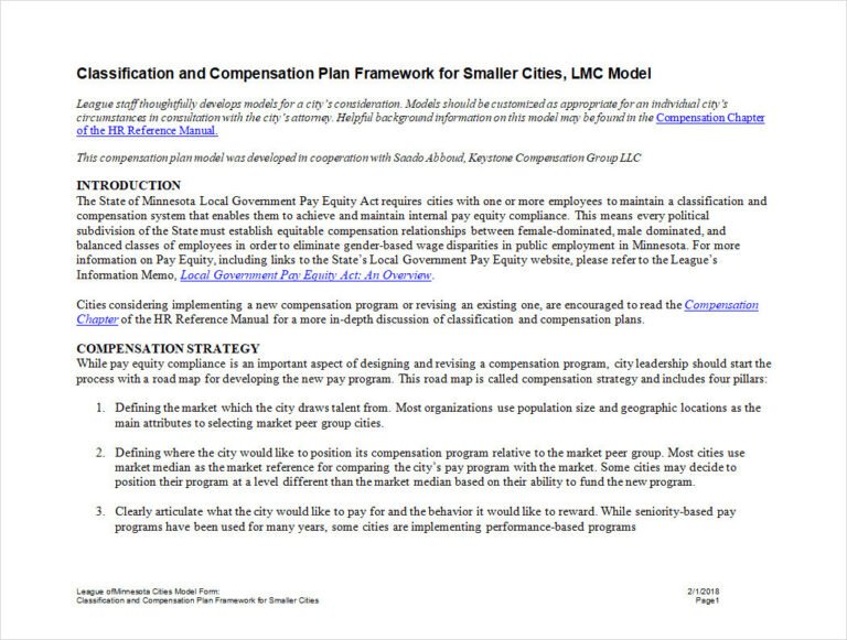 Compensation Plan Template