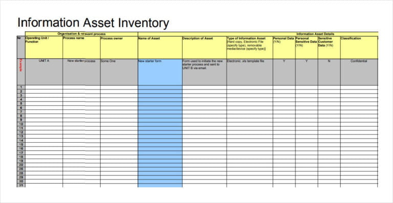 Printable Computer Inventory Template