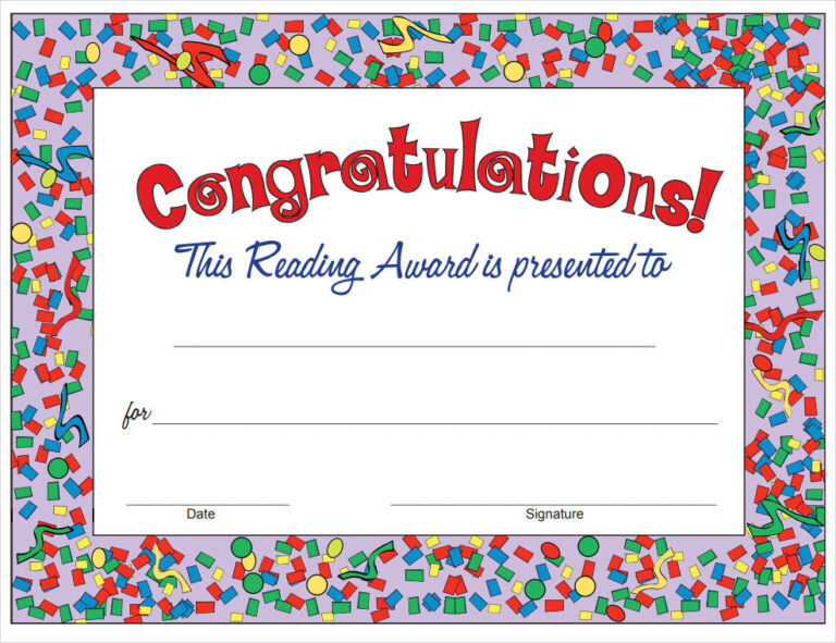 Printable Congratulation Certificate Template