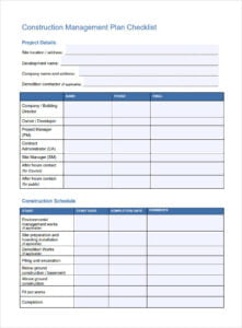 Project Management Checklist Template