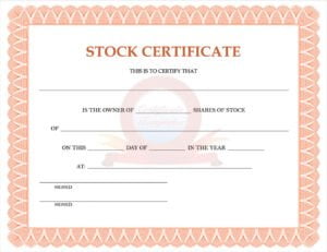 Printable Stock Certificate Template