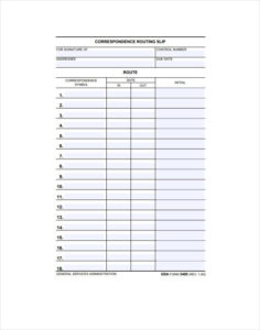 Printable Routing Slip Template