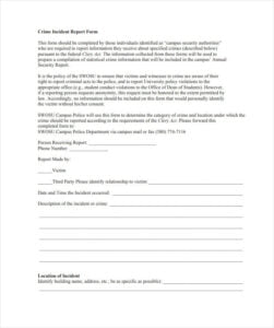 Printable Crime Report Template
