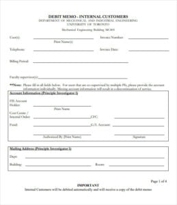 Printable Debit Note Template