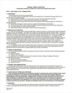 Printable Demolition Contract Template