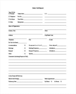 Sales Call Report Template