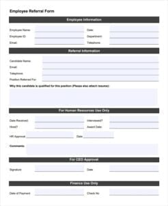 Printable Employee Referral Form