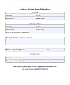 Printable Employee Referral Form
