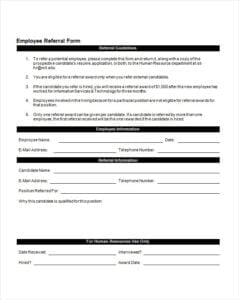 Printable Employee Referral Form