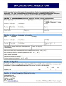 Printable Employee Referral Form