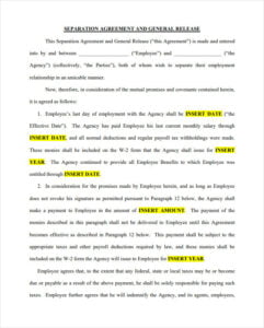 Printable Employee Separation Form