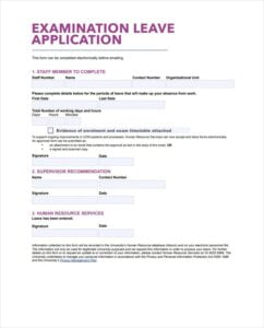 Printable Leave Application Form