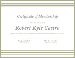 Printable Membership Certificate Template