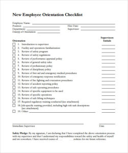 New Employee Orientation Checklist Template