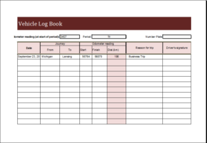 Vehicle Log Book Template