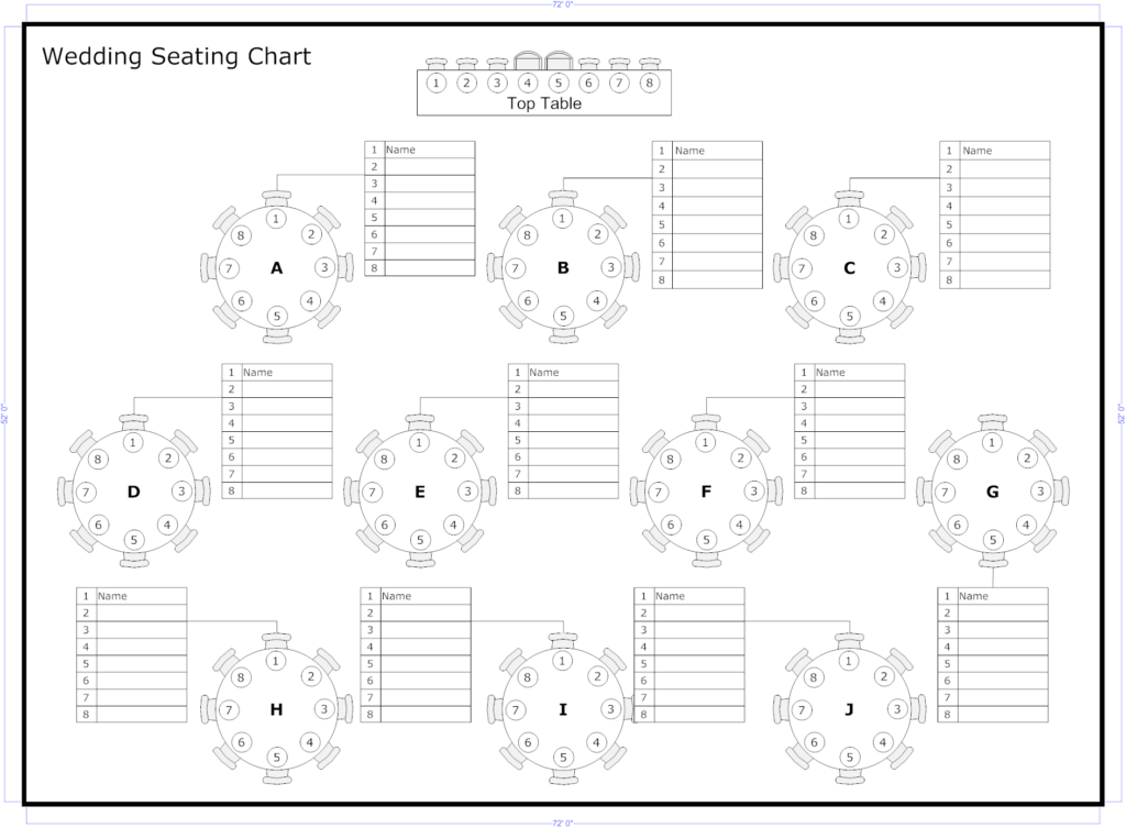 Printable Wedding Seating List Template