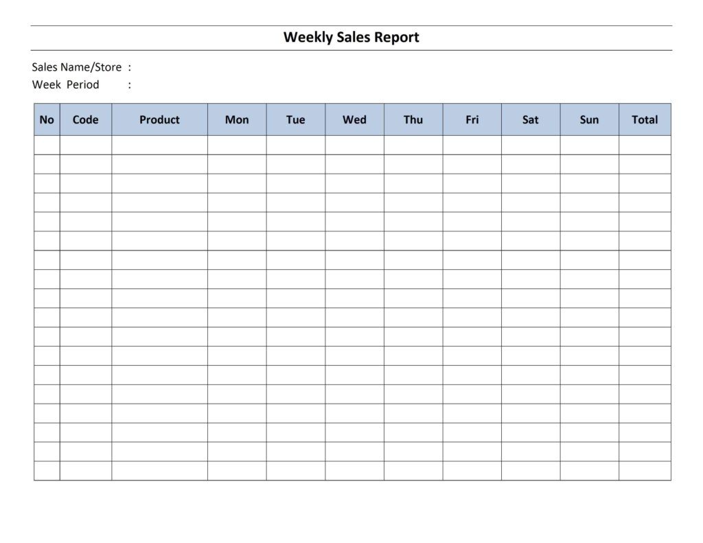 Weekly Sales Report Template (Word)