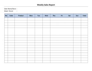 Weekly Sales Report Template (Word)