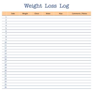 Free Printable Weight Loss Log Template