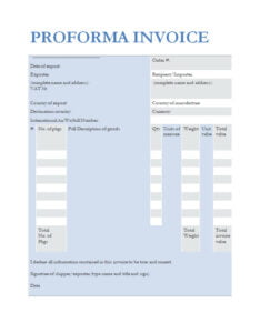 Printable Proforma Invoice Template