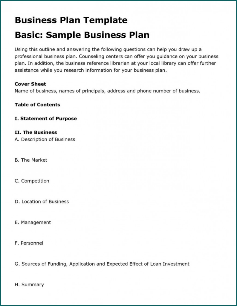 Simple Business Plan Template (Word)
