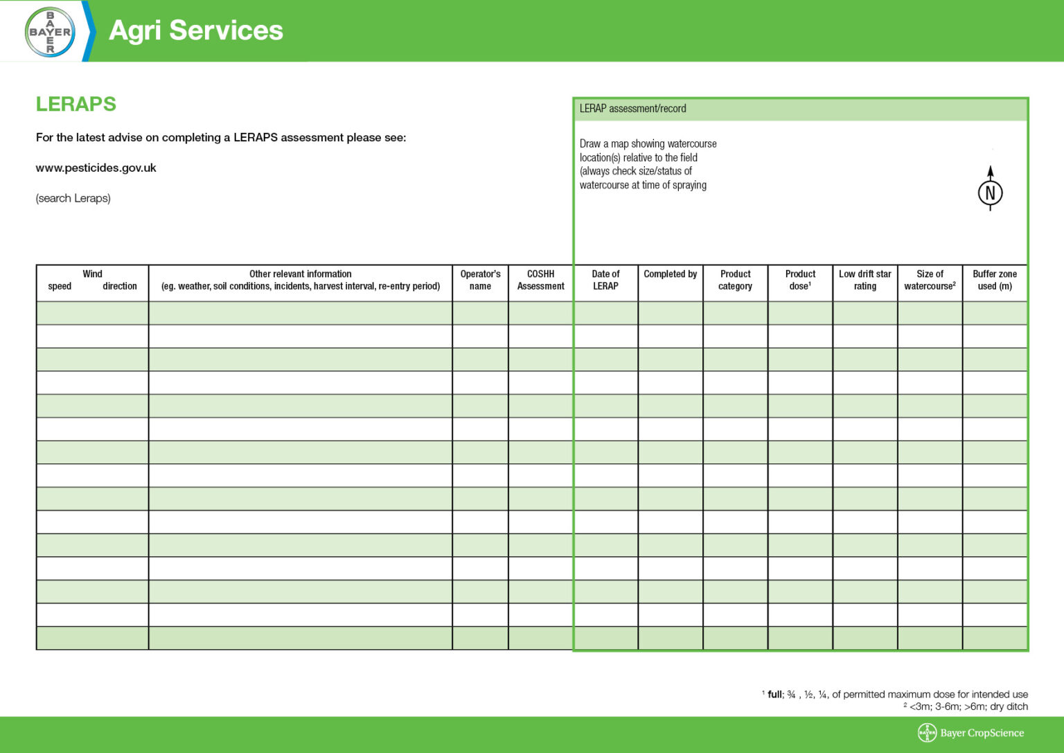 Spray Record Sheet Template (Excel)