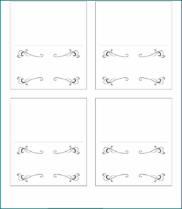 Printable Table Card Template (Word)