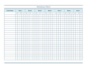 Teacher Attendance Sheet Template (Word)