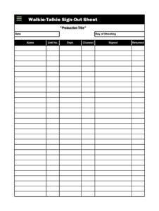 Vehicle Sign-out Sheet Template (Excel)