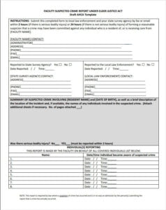 Printable Crime Report Template