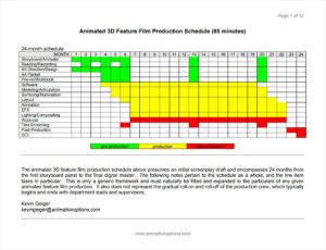 Film Shooting Schedule Template