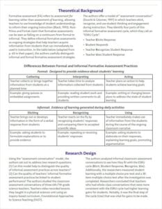 Formative Assessment Checklist Template