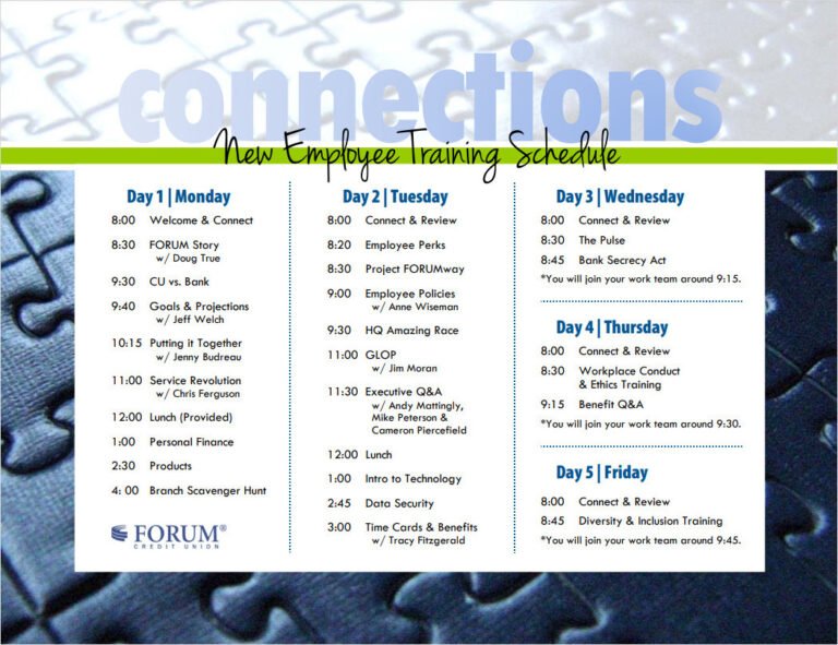 New Employee Training Plan Template