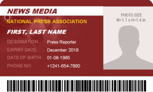 Printable Press Pass Template